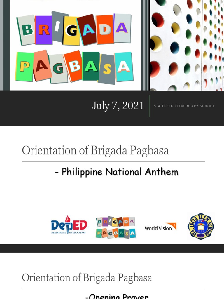 Brigada Pagbasa 2021 Orientation Overview | PDF | Volunteering | Literacy