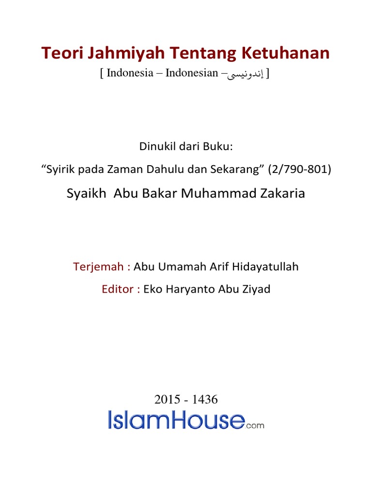 Teori Jahmiyah Tentang Ketuhanan | PDF
