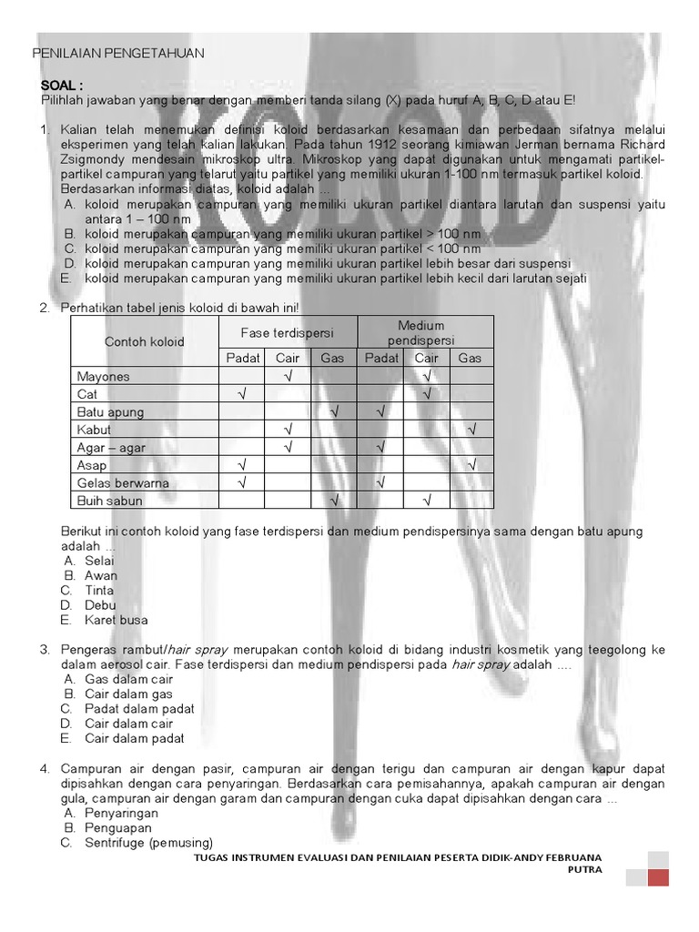 Instrumen Evaluasi Dan Penilaian Peserta didik-KOLOIDNEW | PDF