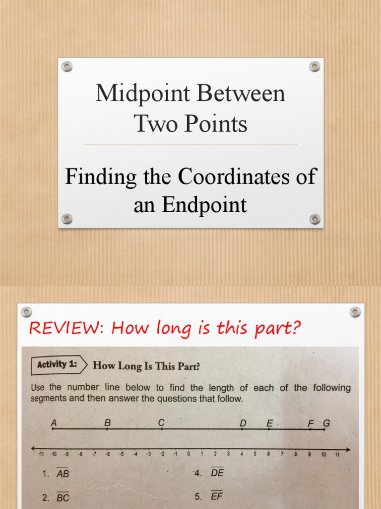 Lesson 4 - Midpoint Between Two Points | PDF | Geometry | Elementary ...