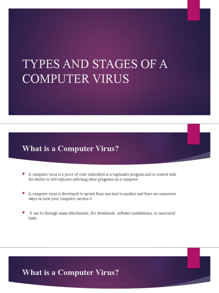 Types and Stages of A Computer Virus | PDF | Computer Virus | Malware
