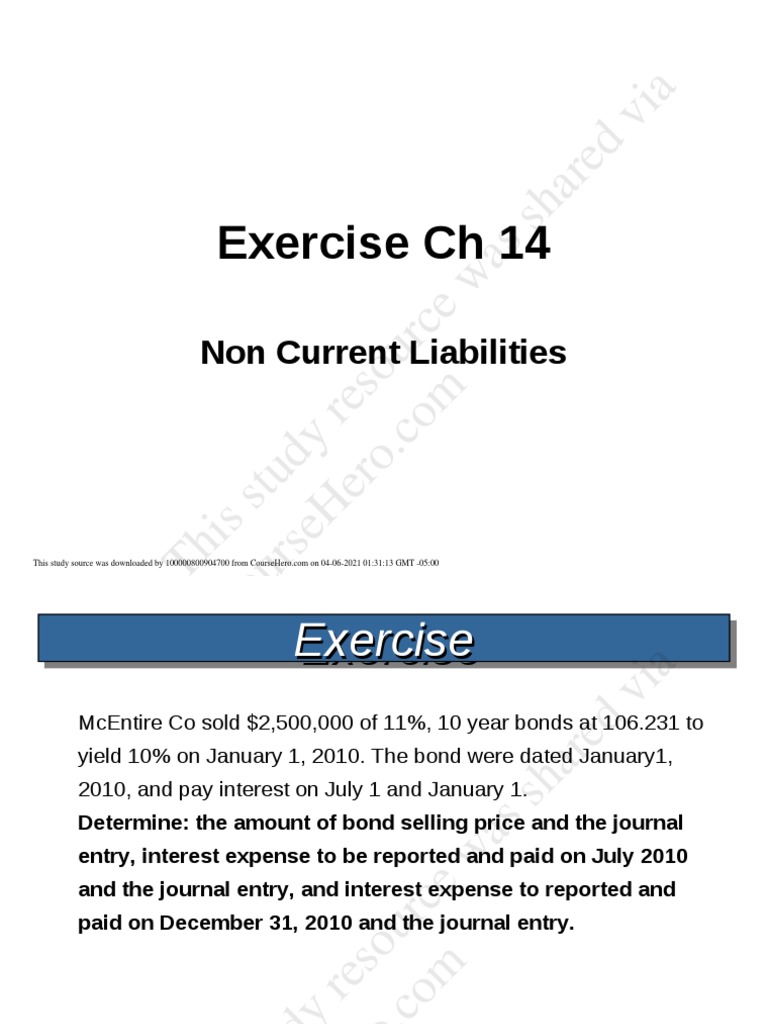 Exercise CH 14: This Study Resource Was Shared Via | PDF | Bonds ...