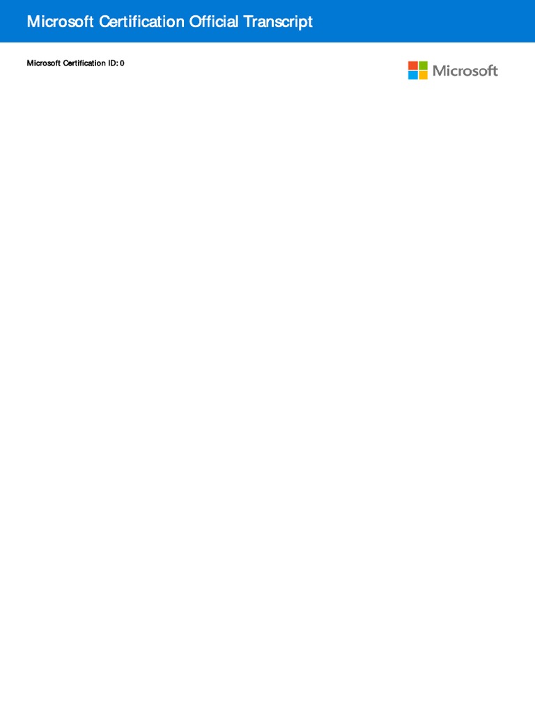 Microsoft Certified Professional Transcript | PDF | Business | Computers