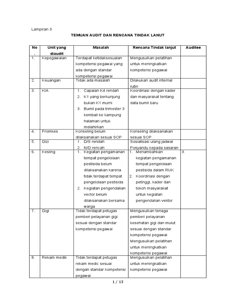 Temuan Audit | PDF