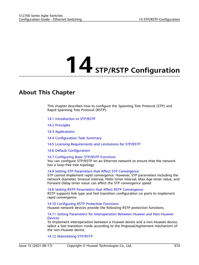 01-14 STP RSTP Configuration | Download Free PDF | Computer Network | Network Switch