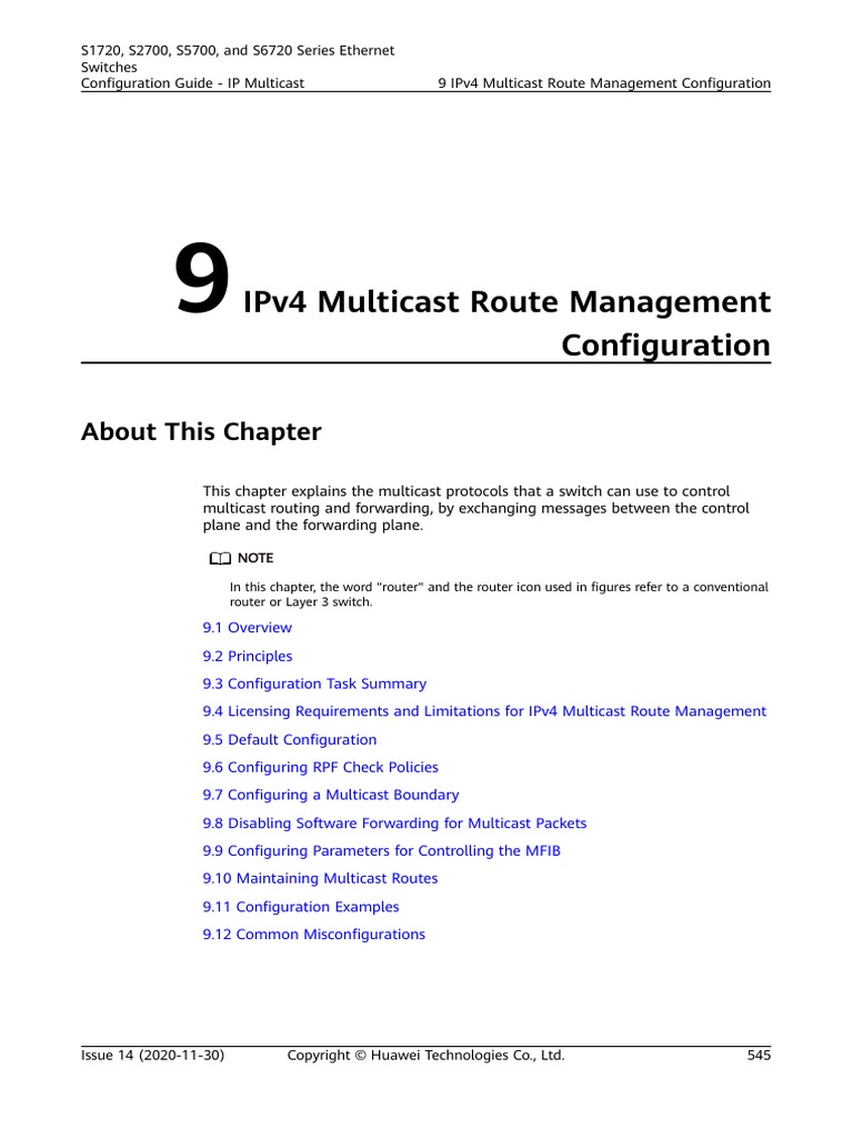 01-09 IPv4 Multicast Route Management Configuration | PDF | Multicast ...
