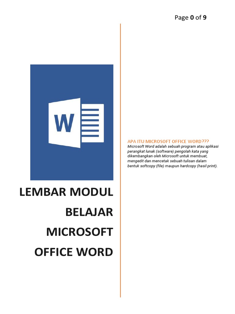 Modul Word - Pengertian Microsoft Word DASAR | PDF | Komputer