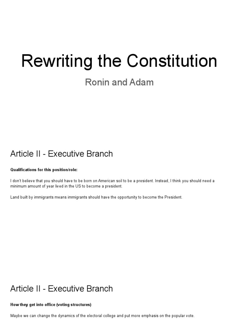 Rewriting The Constitution | PDF
