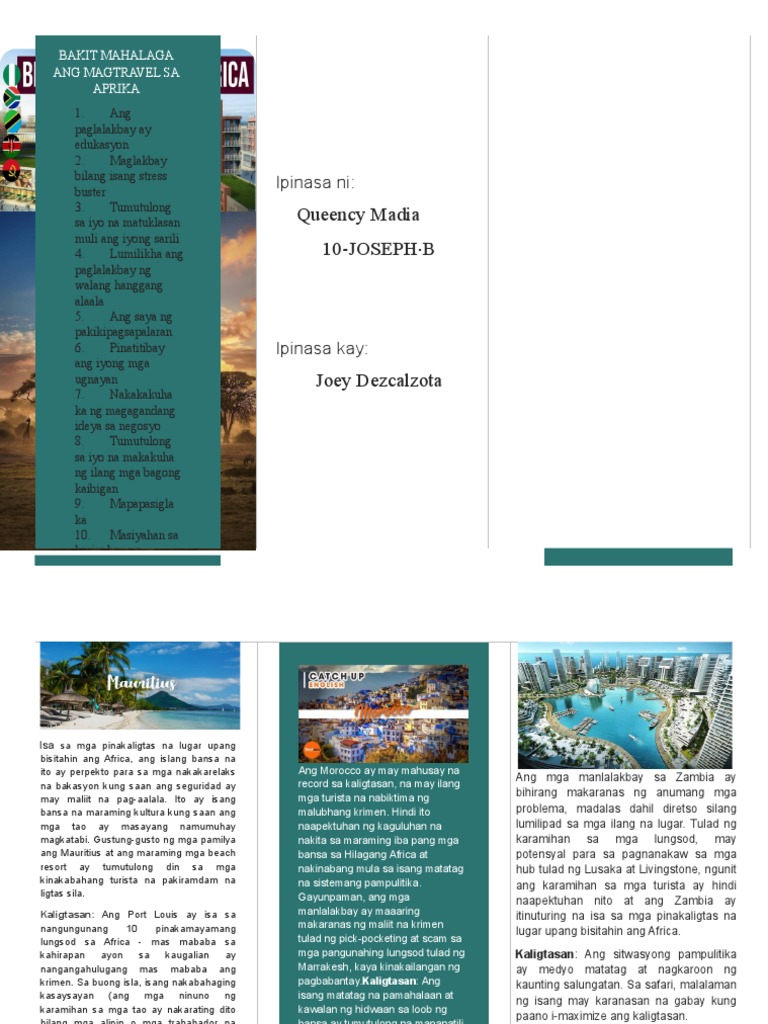 Bakit Mahalaga Ang Magtravel Sa Aprika | PDF