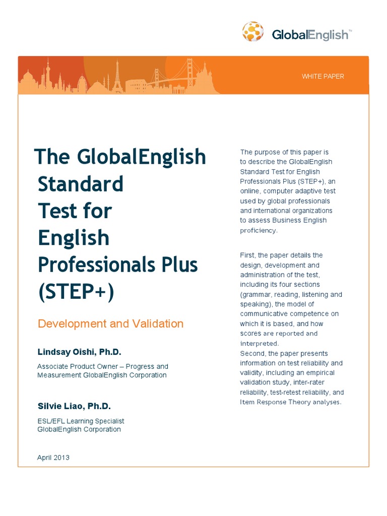 The Globalenglish Standard Test For English Professionals Plus | PDF ...