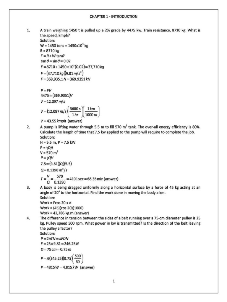Chapter 1 - Energy & Power | PDF