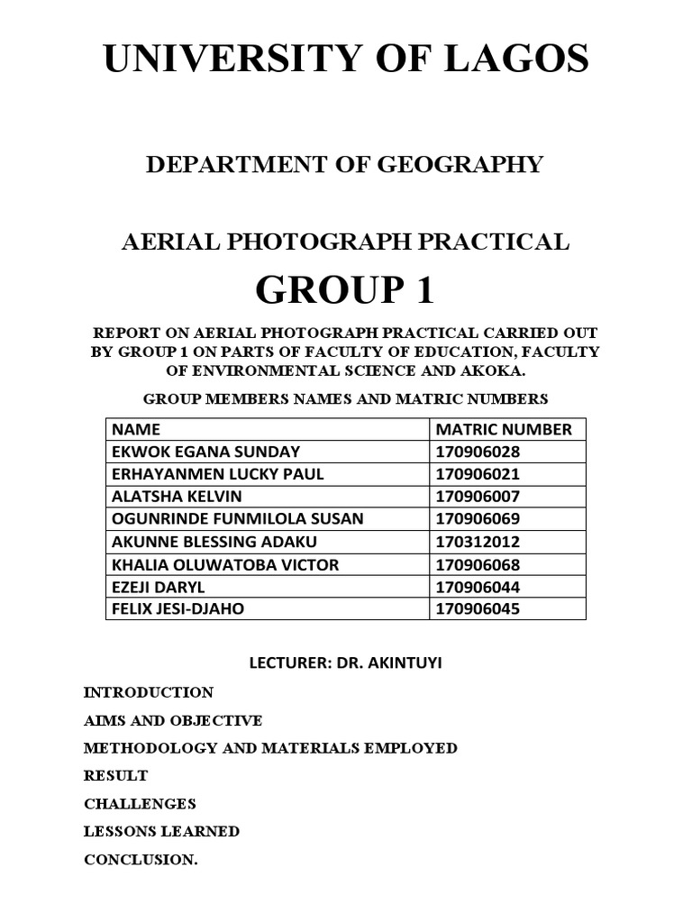 Group 1 Aerial Group Report | PDF | Aerial Photography | Photograph