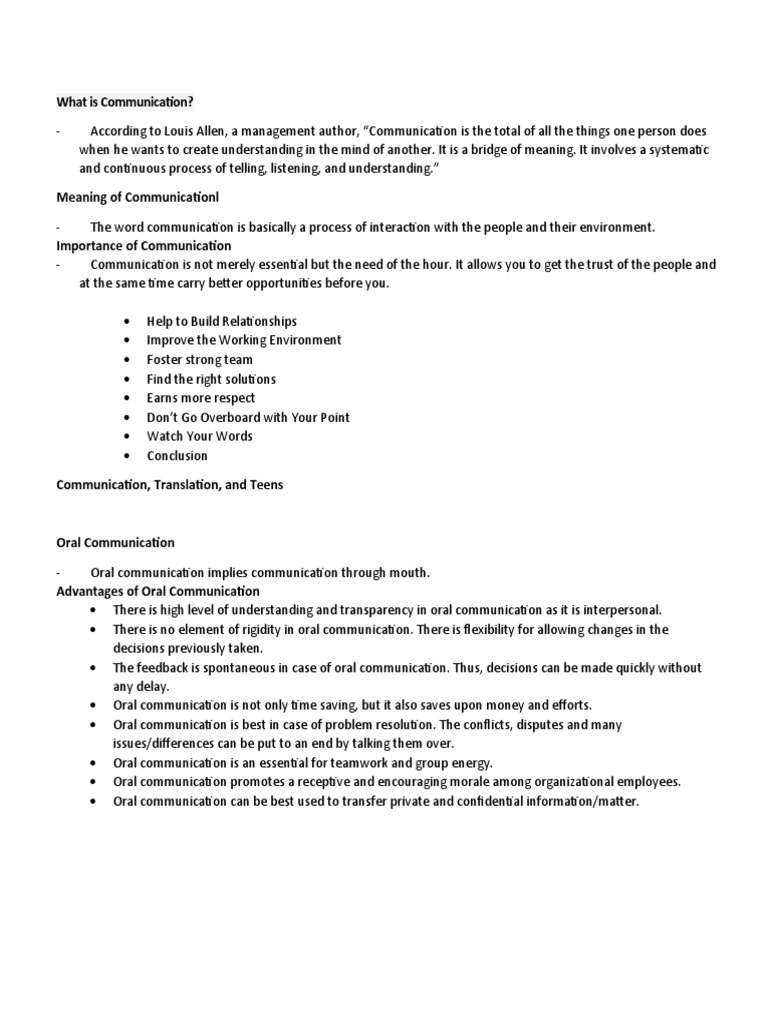 Grade 11 Oral Communication Overview | PDF | Communication | Nonverbal ...