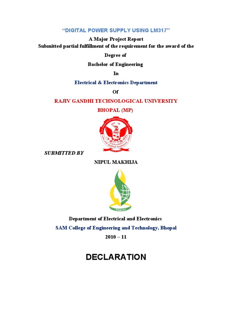 Final Digital Power Supply Using LM317 | PDF | Relay | Rectifier