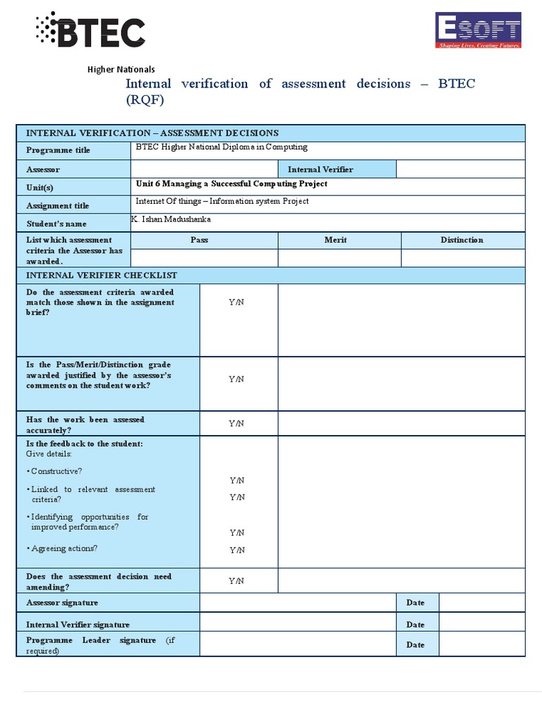 Unit 6 Managing A Successful Computing Project 2021 Pdf Project Management Internet Of Things