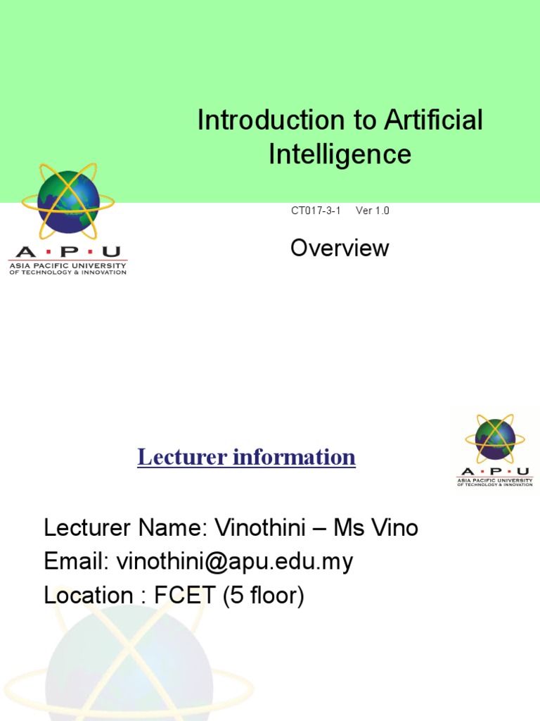 Introduction To Artificial Intelligence: CT017-3-1 Ver 1.0 | PDF ...