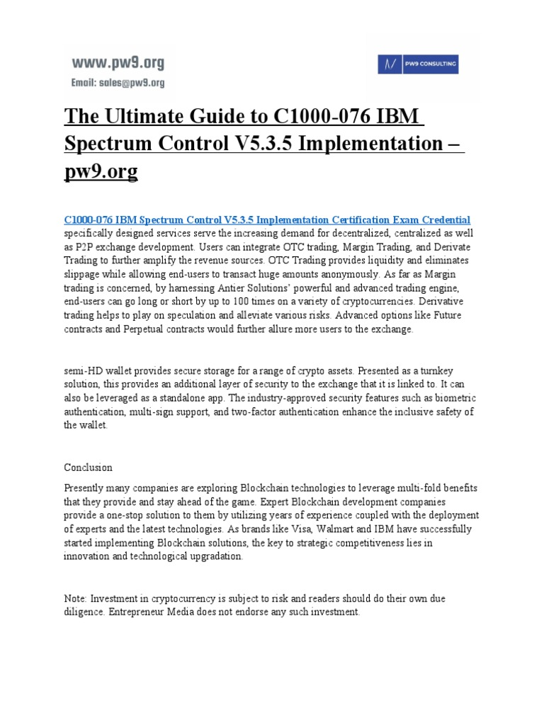 The Ultimate Guide To C1000-076 IBM Spectrum Control V5.3.5 ...
