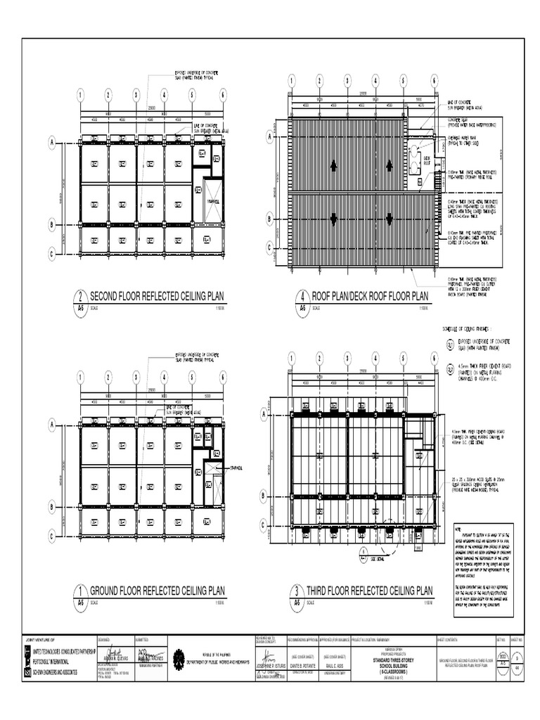 Second Floor Reflected Ceiling Plan 2 Roof Plan/Deck Roof Floor Plan 4 | PDF | Economic Sectors ...