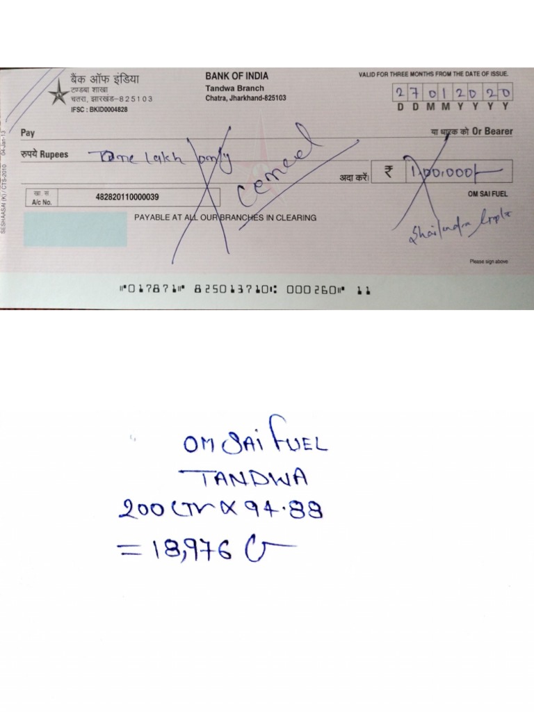 Diesel Quotation & Cheque | PDF