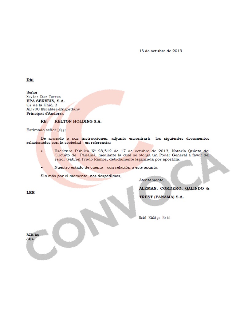 Documentos Relacionados A Gabriel Prado en Los Pandora Papers | PDF ...