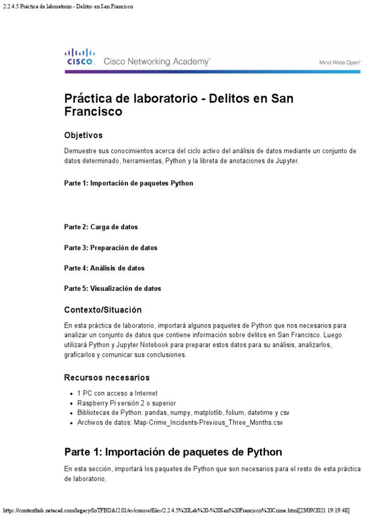 2245 Práctica de Laboratorio - Delitos en San Francisco | PDF | Python (lenguaje de programación ...