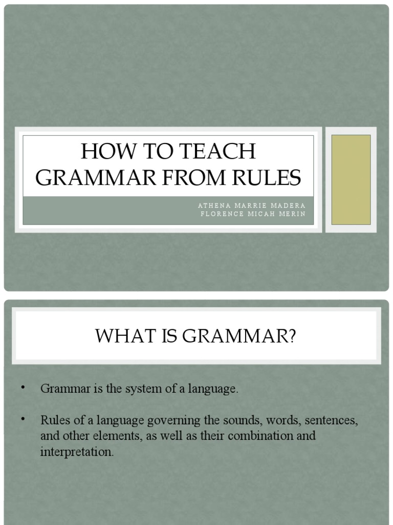 Teaching Grammar: Adverbs and Word Order | PDF