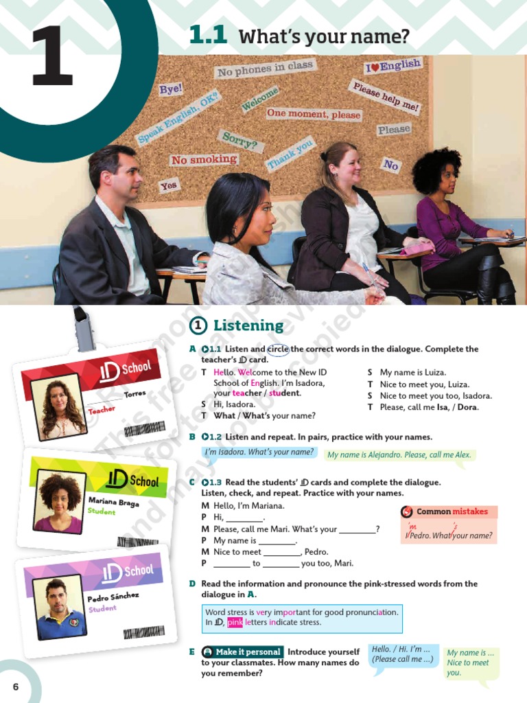 English ID Starter 2nd Edition Students Book SU | PDF | English ...