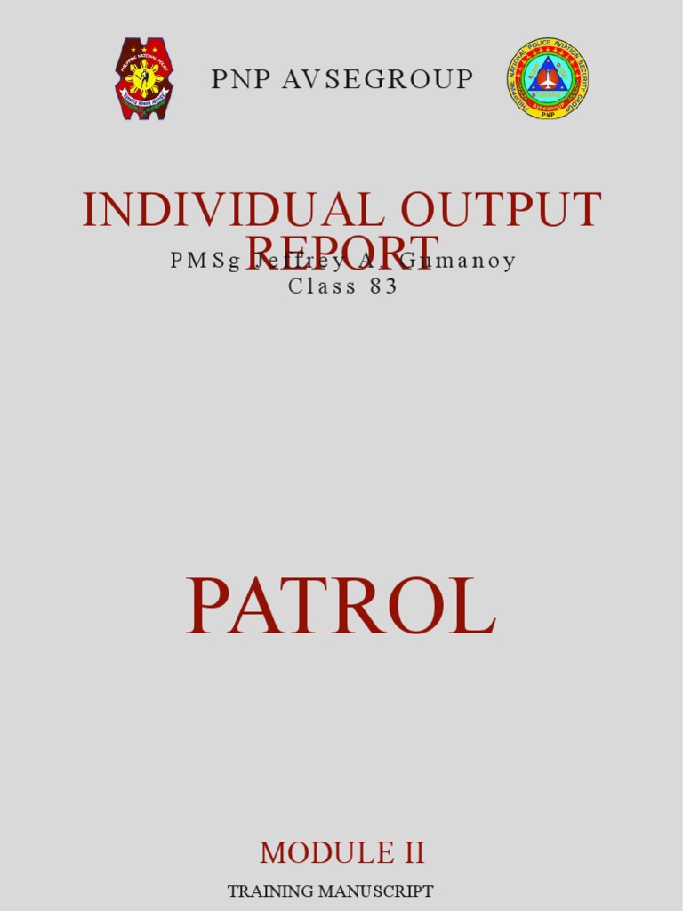 PMSG Gumanoy CL 83 - Patrol Phase | PDF | Police | Patrol