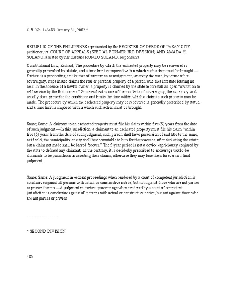 375 Scra 484 | PDF | Judgment (Law) | Complaint