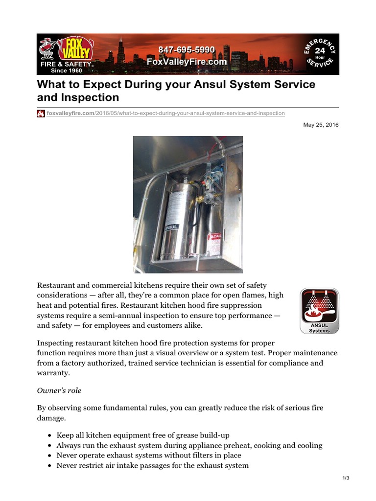 What To Expect During Your Ansul System Service and Inspection | PDF ...