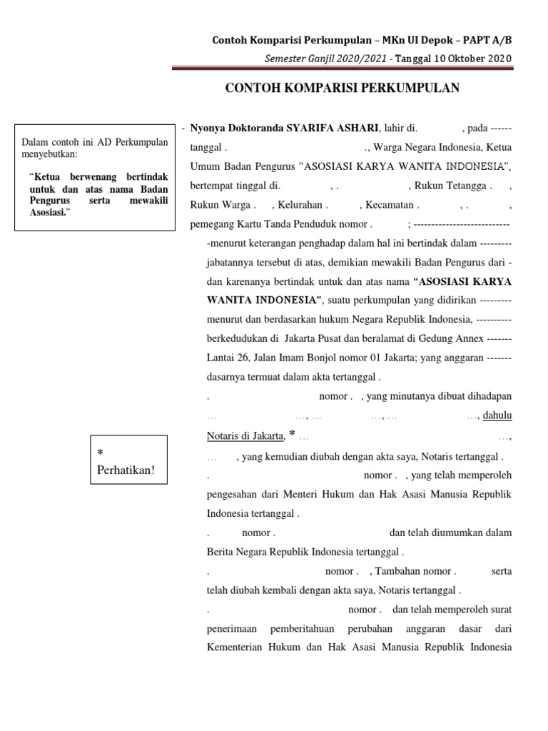 Komparisi Perkumpulan | PDF