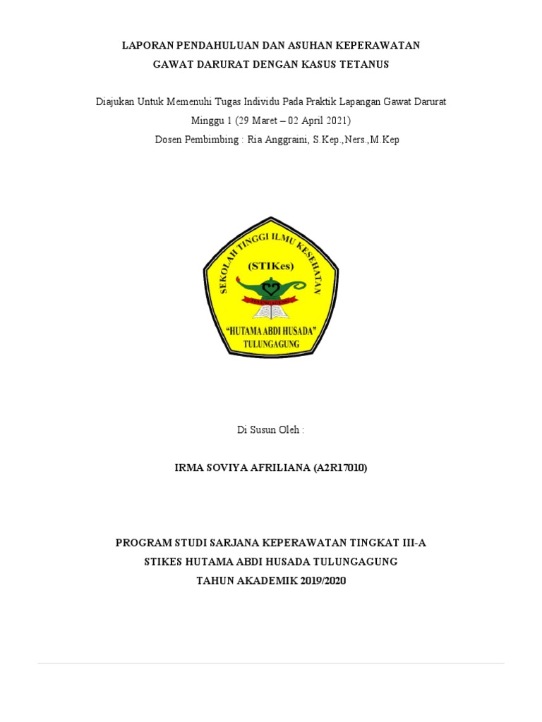 LP & Askep - Tetanus - Irma Soviya Afriliana - A2r17010 - Smt8a | PDF