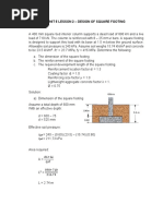 Design of Square Footing | PDF | Pressure | Civil Engineering