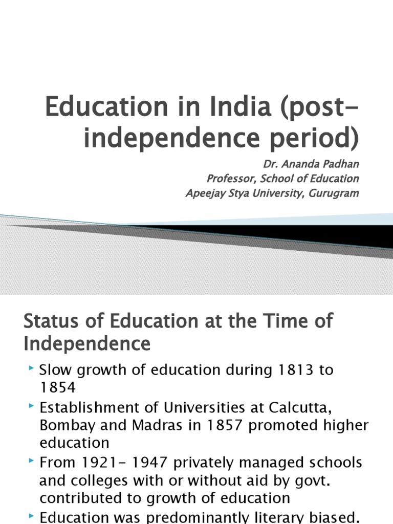 Education in Post-Independence Period | PDF | University | Teachers