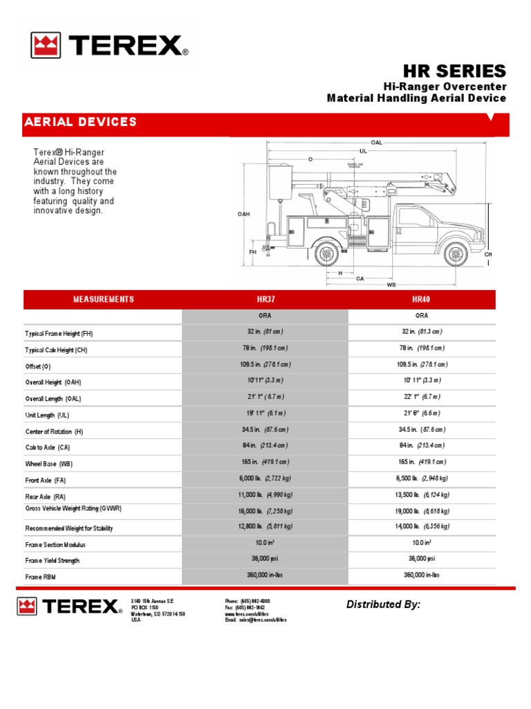 Hi Ranger HR Series Specifications | PDF | Motor Vehicle | Vehicle ...