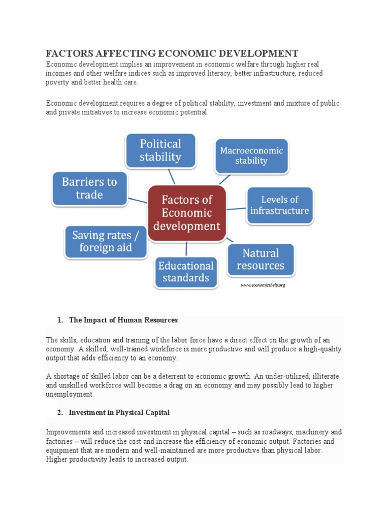 Factors Affecting Economic Development | PDF | Economic Growth | Labour ...