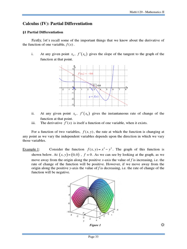 M1120 Calculus (IV) Lecture | Download Free PDF | Derivative | Function ...