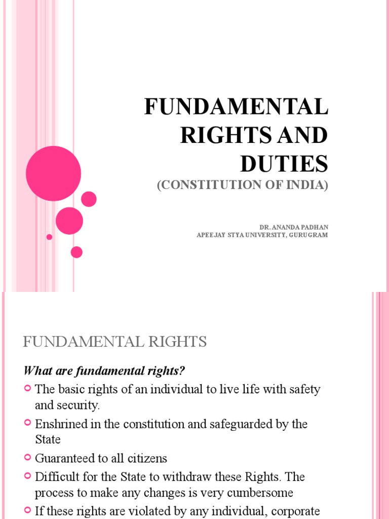 Fundamental Rights & Duties | PDF | Constitutional Law | Policy