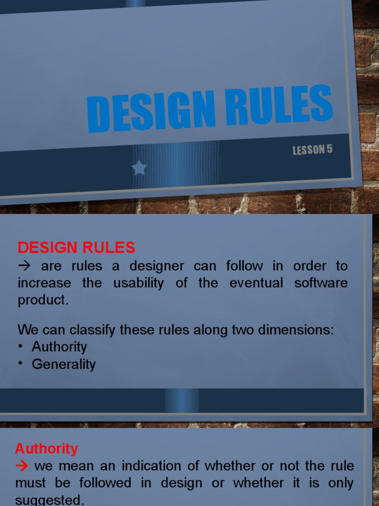 Lesson 5 Design Rules | PDF | System | Usability