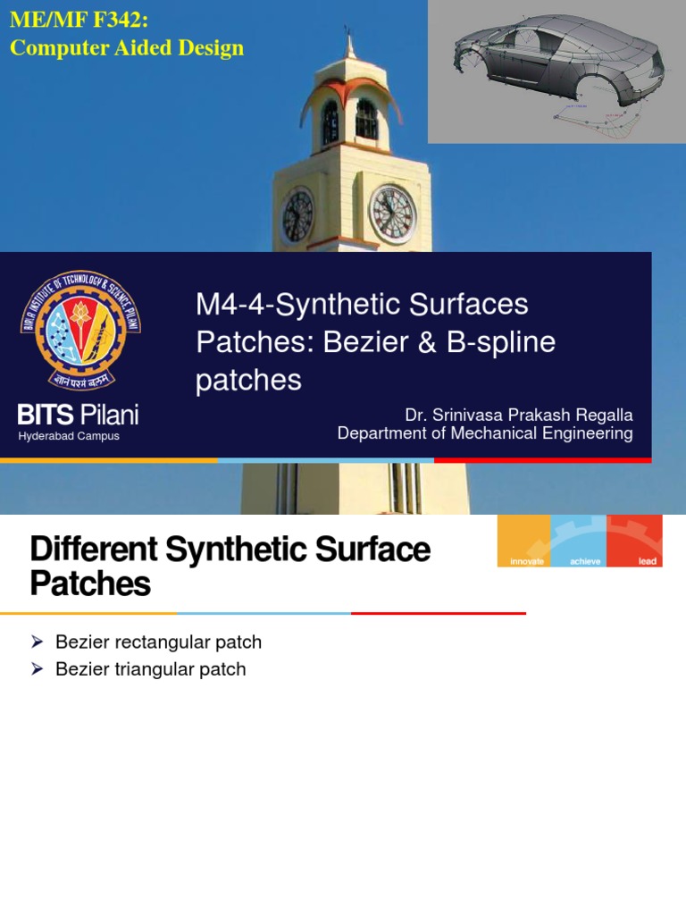 M4 4 Synthetic Surface Modeling Bezier and Bspline Patches | PDF | Ellipse | Equations