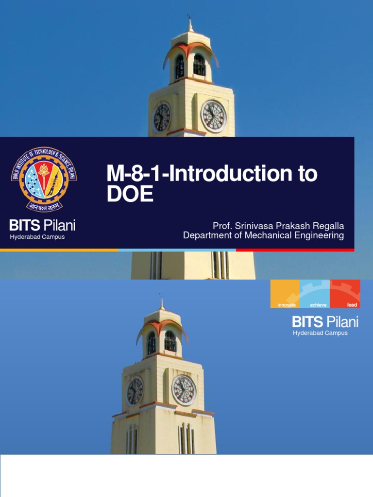 M 8 1 Introduction To DOE | PDF | Experiment | Design Of Experiments
