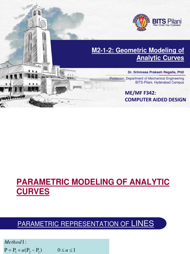 M2-1-2-Parametric Geom Model Analytic Curves | PDF | Ellipse | Slope