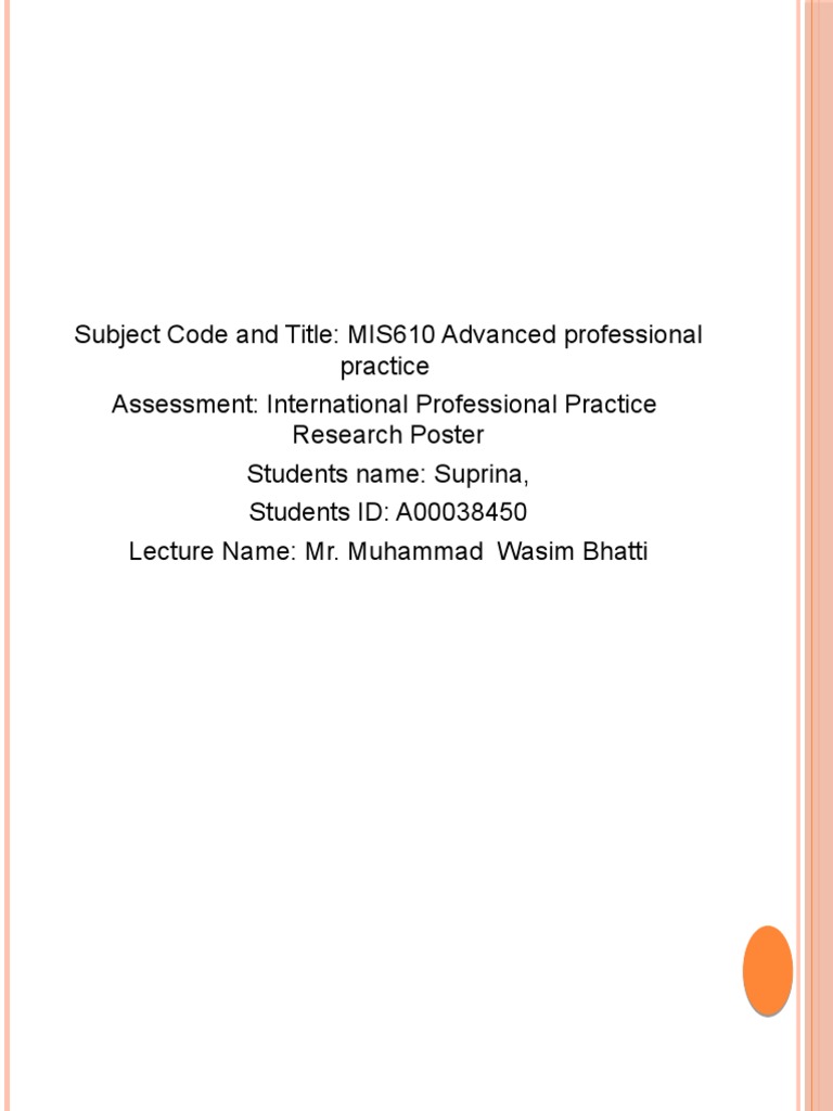 MIS610 Advanced Professional Practice Assessment 1 | PDF | E Commerce ...