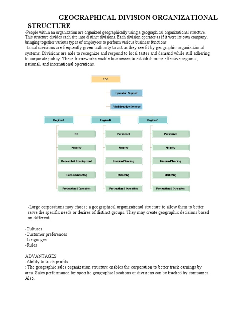 Geographical Division Organizational Structure | PDF | Organizational ...