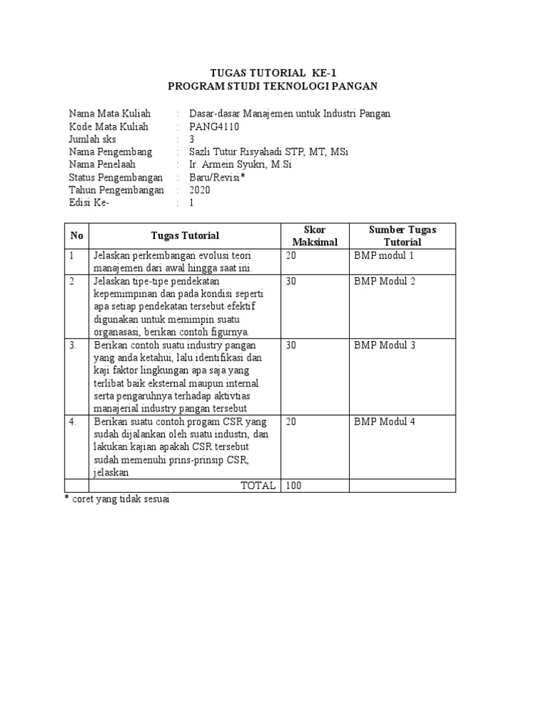 Tugas Tutorial Ke 1 | PDF