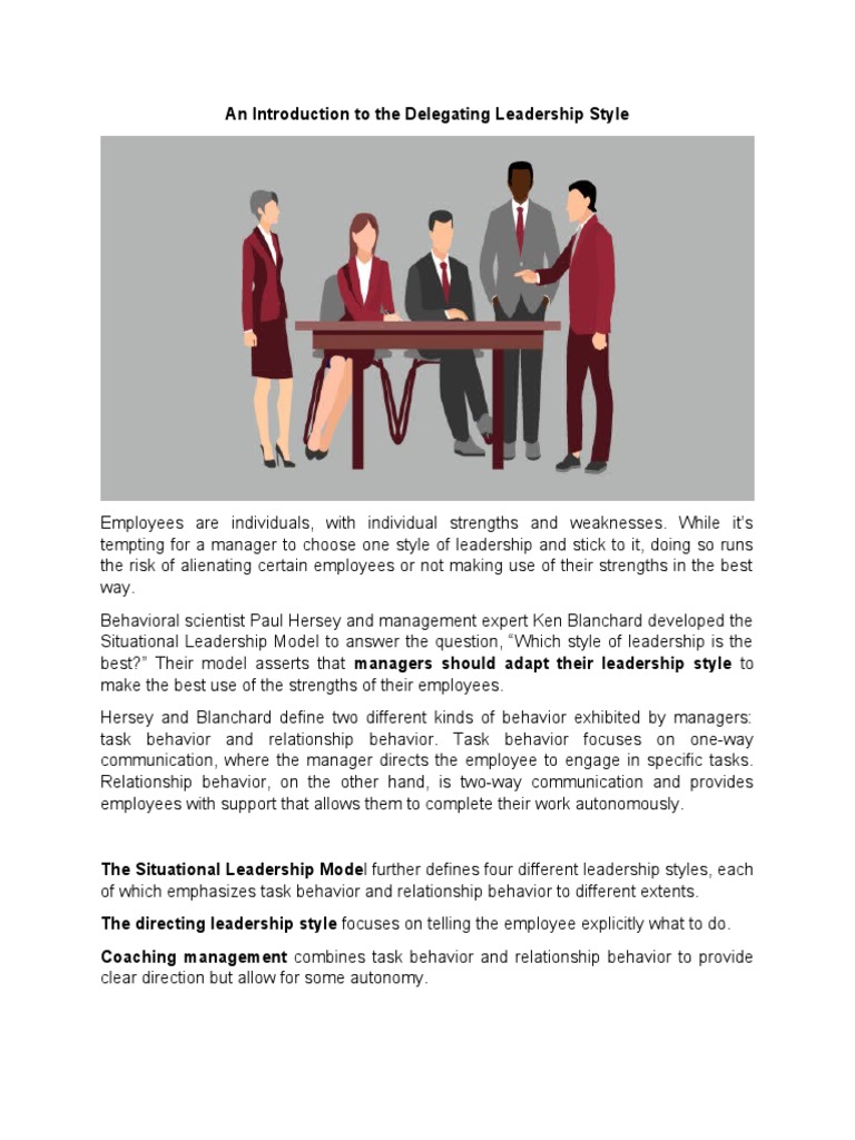 An Introduction To The Delegating Leadership Style | PDF | Leadership ...