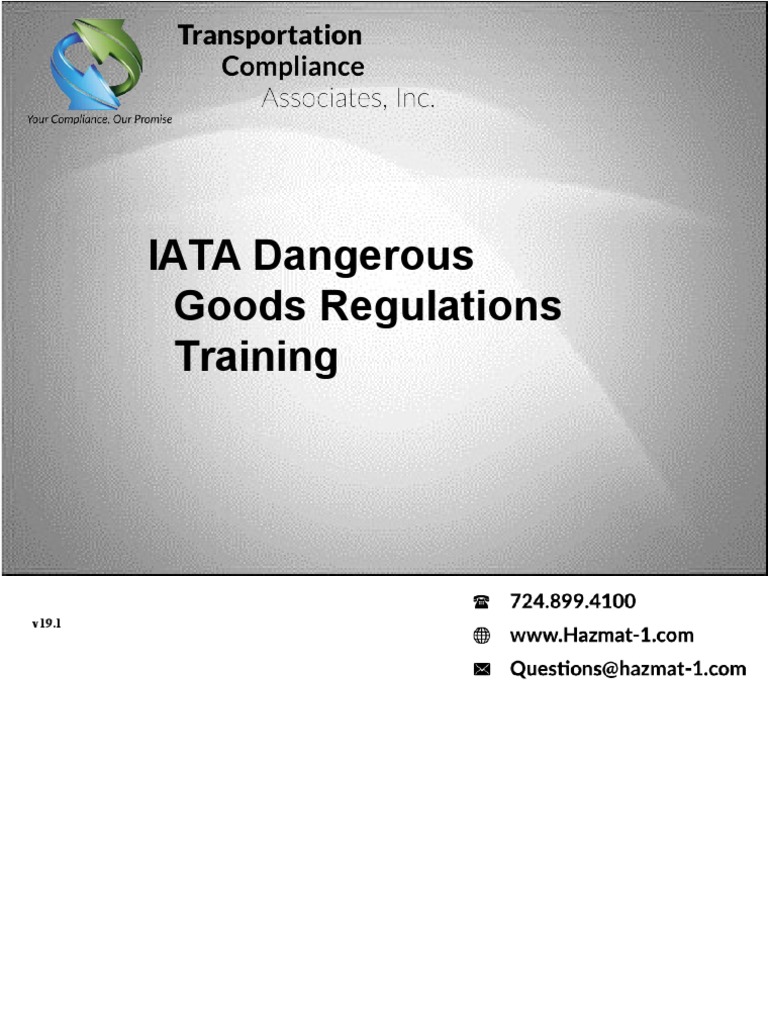 Iata Dangerous Goods Regulations 60th Edition v191pdf | PDF | Dangerous ...