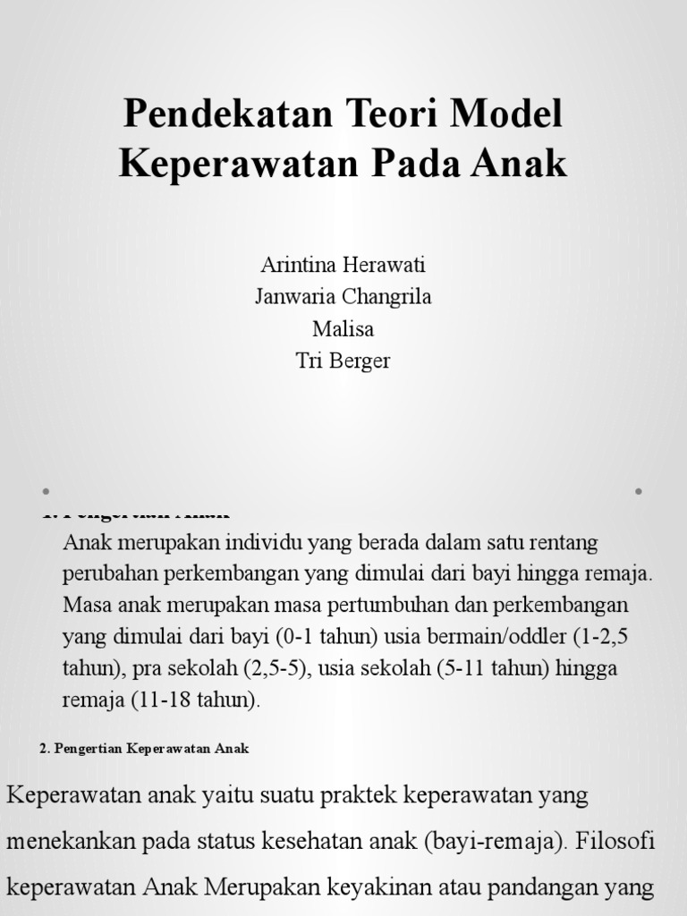 Teori Model Keperawatan Anak | PDF | Pengembangan Diri | Sains & Matematika