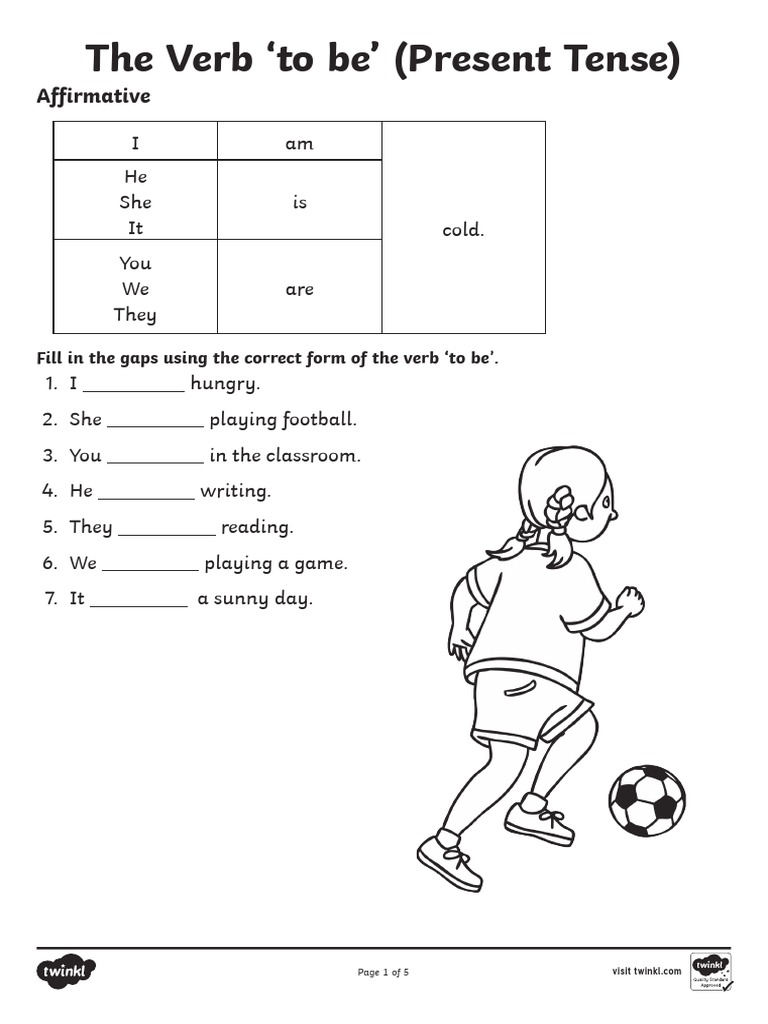 T e 802 The Verb To Be Present Tense Activity Sheet English Ver 4 | PDF ...