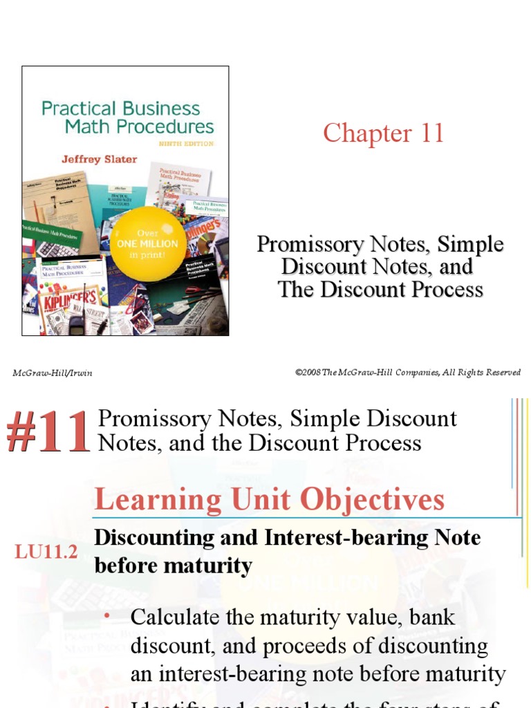 Promissory Notes, Simple Discount Notes, and The Discount Process | PDF ...